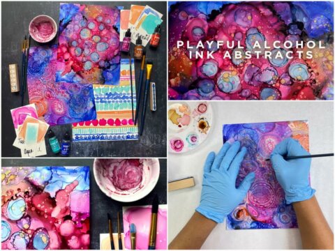 Playful Alcohol Ink Abstracts Course with Nathifa Sligh - Jeanne Oliver ...
